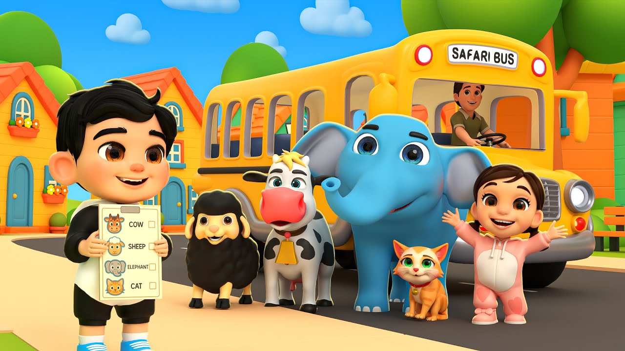 Wheels on the Bus with Animals | Kids Party on Old MacDonald's Farm ...