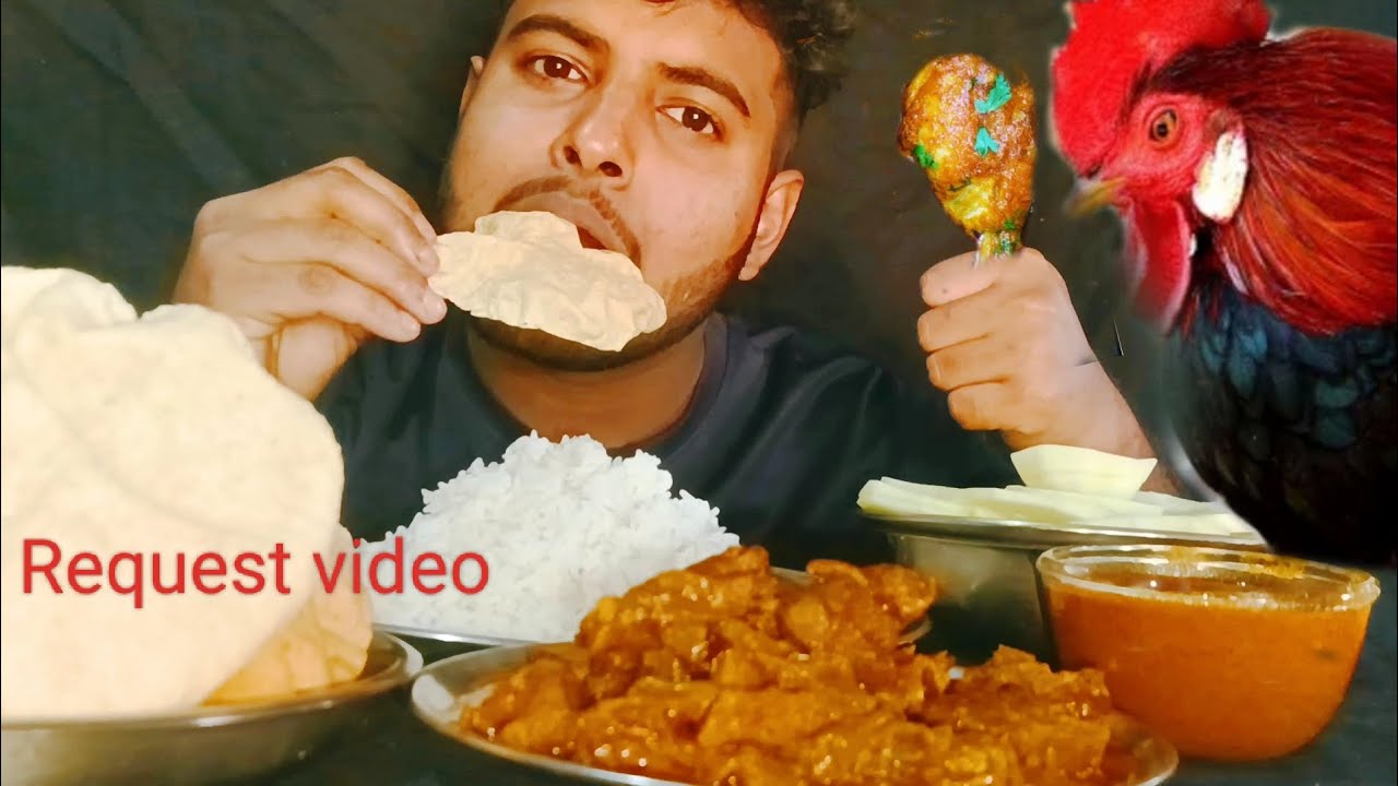 AMAR EATING SHOW ---DASI CHICKEN 🍗🍗🐔🐔🐔 CURRY, EXTRA GRAVY AND SALAD ...