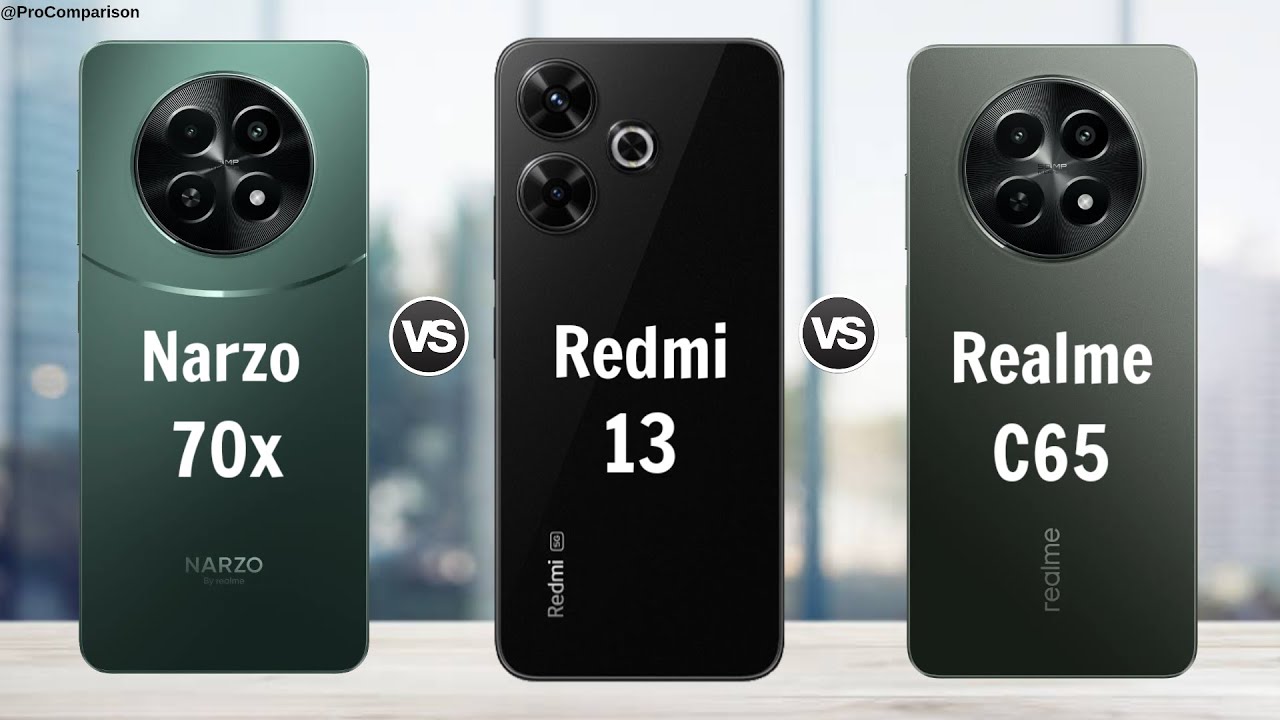 Realme Narzo 70x 5g vs Redmi 13 5g vs Realme C65 5g || Comparison - YouTube