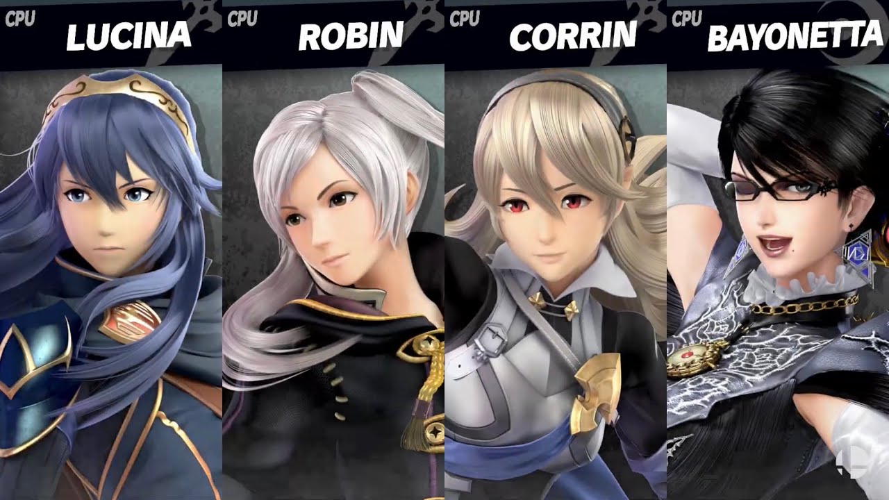 Super Smash Bros. Ultimate - Lucina vs Robin F vs Corrin F vs Bayonetta ...