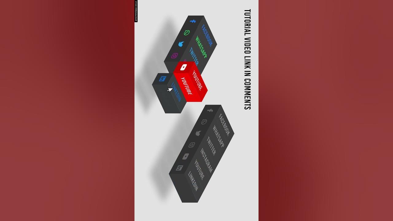 CSS 3D Isometric Social Media Menu Hover Effects 02 #shorts - YouTube