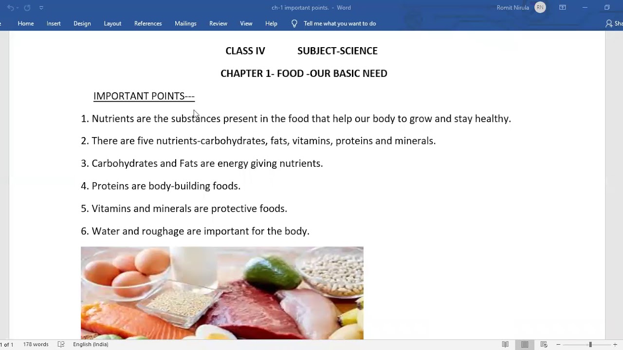 Class 4(Science)-Chp-1(Food -our basic need) - YouTube