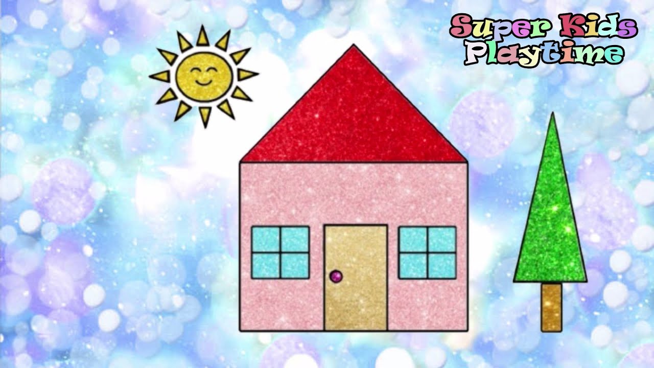 Menggambar Rumah dari Bentuk 🏠🏠 | Belajar cara menggambar Rumah # ...