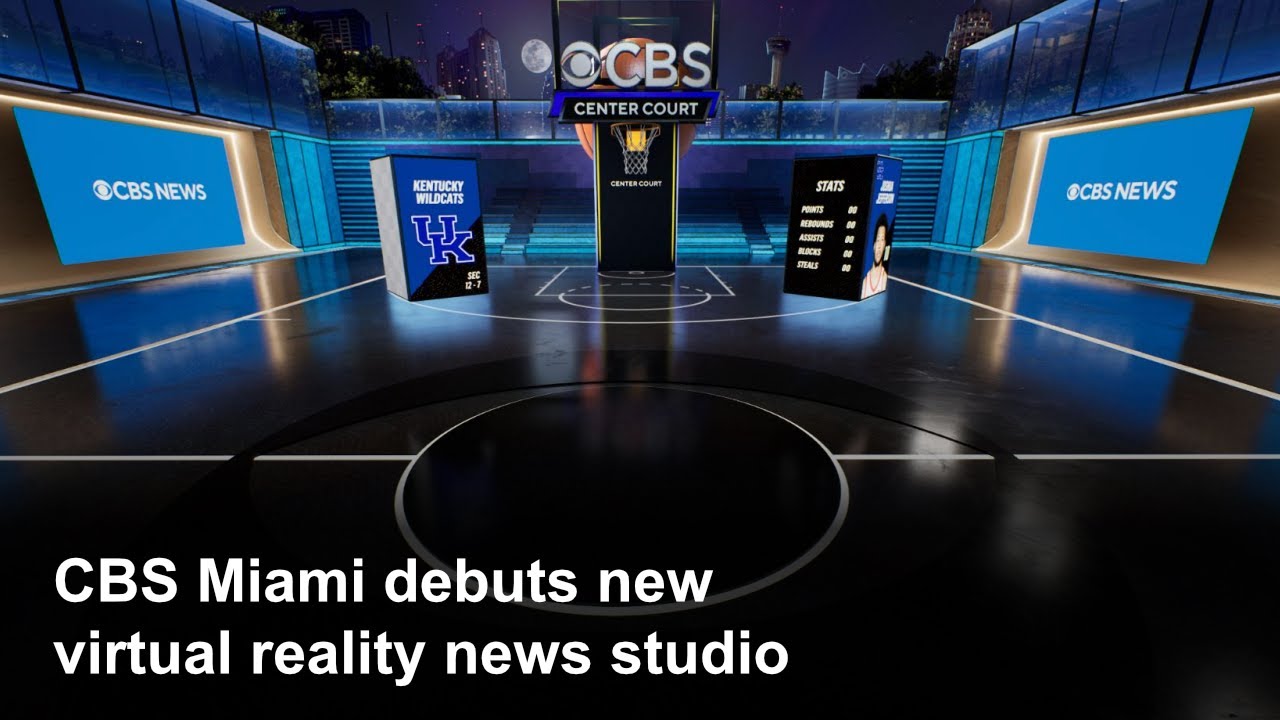 WFOR-TV CBS Miami debuts virtual reality TV studio - YouTube