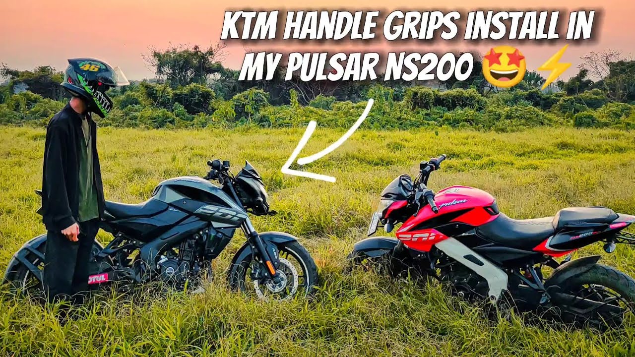 Ktm Handle grips install in my ns200 🤩| ns200 modified | pro69 - YouTube