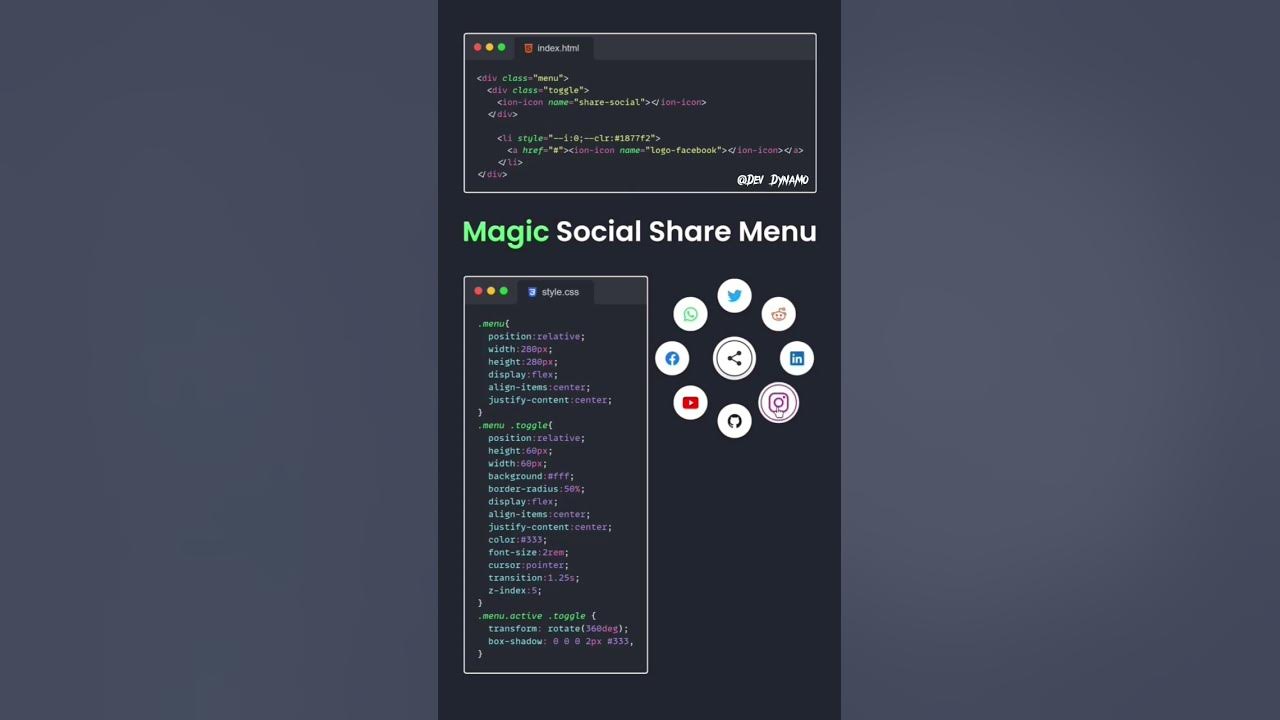 New Share Menu Html Webdesign Css Csscoding Programminglanguage Webdevelopment 