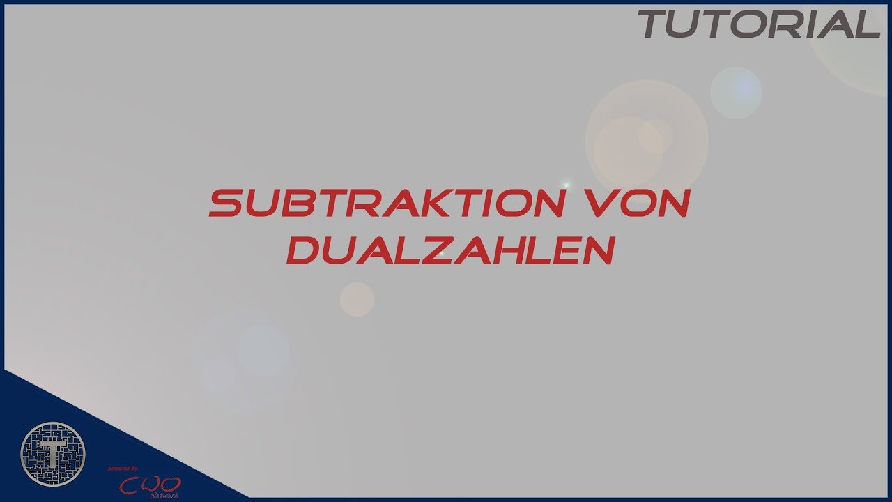 Subtraktion von Dualzahlen mit Zweierkomplement - YouTube
