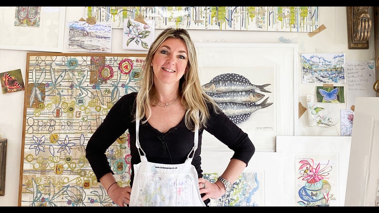 Art studio tour of paintings and editioned prints by artist Kirsten ...