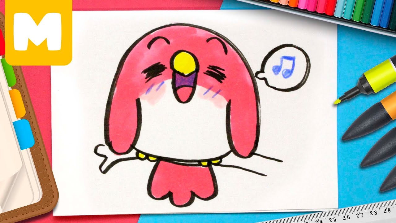 HOW TO DRAW A BIRD chibi STEP BY STEP - Chibi animals - YouTube
