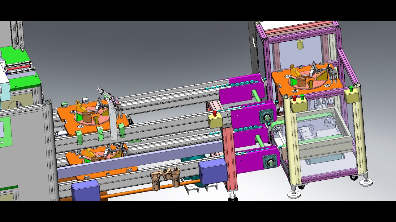 Practical non standard semi automatic assembly line-industrial 3D model ...