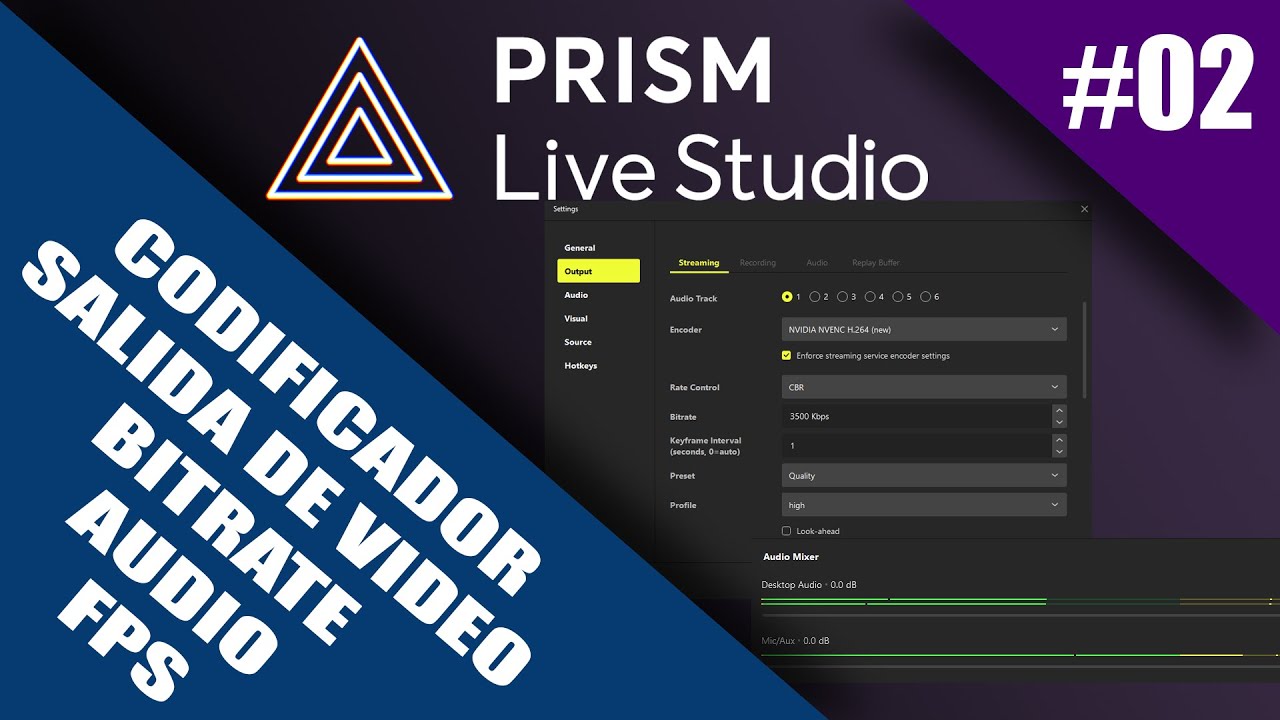 Curso PRISM LIVE #02 Codificador, BITRATE, AUDIO en PRISM LIVE - YouTube