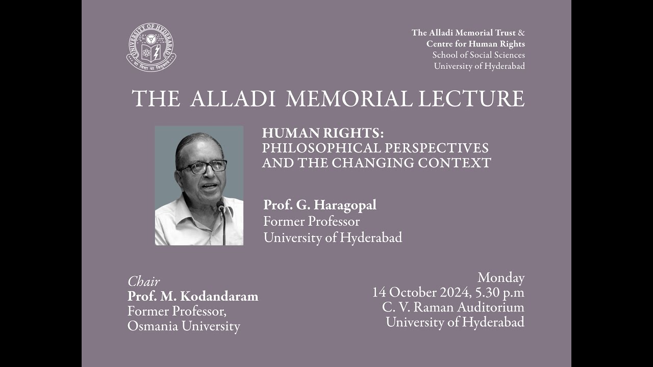 Alladi Memorial Lecture by Prof. G. Haragopal - Human Rights ...