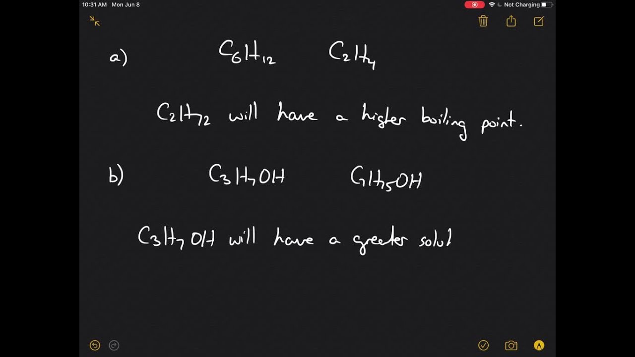 For each of the following pairs, indicate which substance has (a) the ...