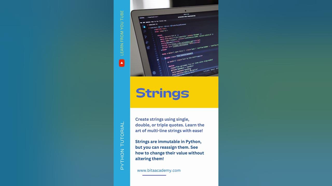 Strings In Python Creating Strings In Pythonstring Datatype String