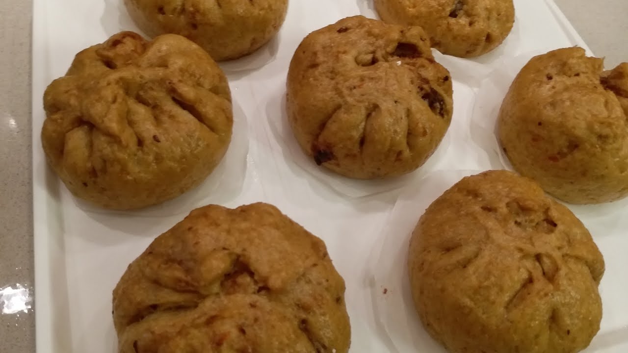 Healthy buns with red dates and red beans buns - YouTube