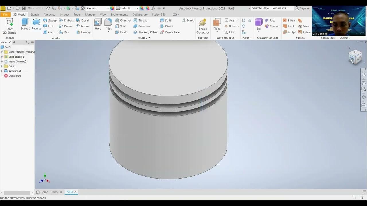Tutorial Autodesk Inventor Membuat Komponen Kepala Piston - YouTube