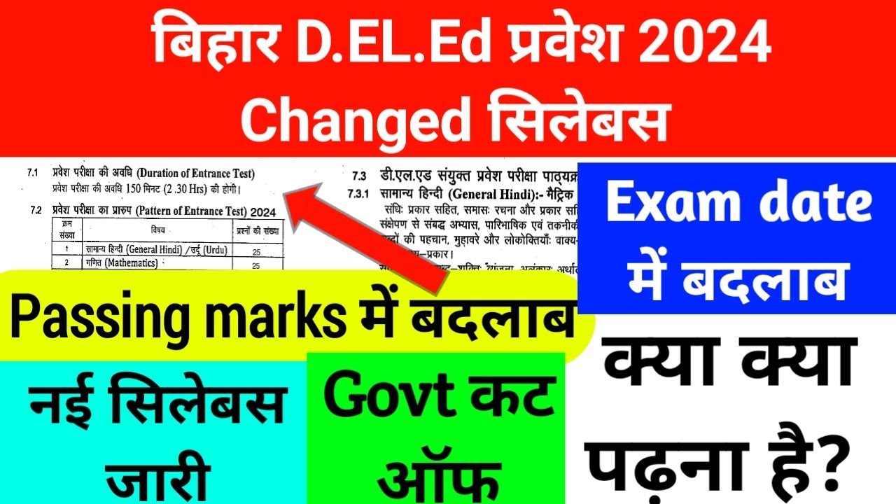 Bihar deled syllabus 2024, bihar deled entrance syllabus 2024, bihar d ...