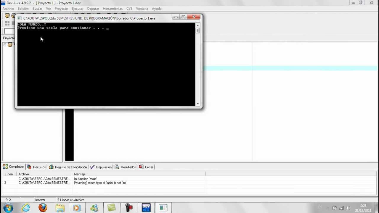 Mi Primer Programa en C ("Hola Mundo") - YouTube