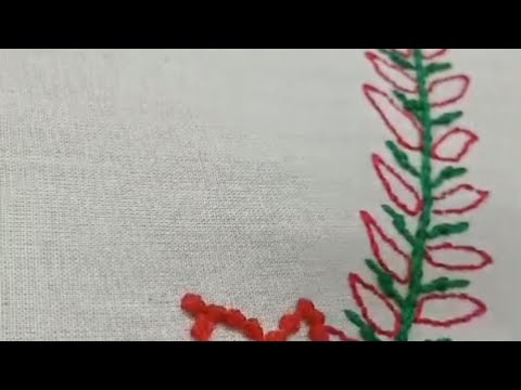 Shadow work, Stem stitch with double Knot stitching tutorial ...