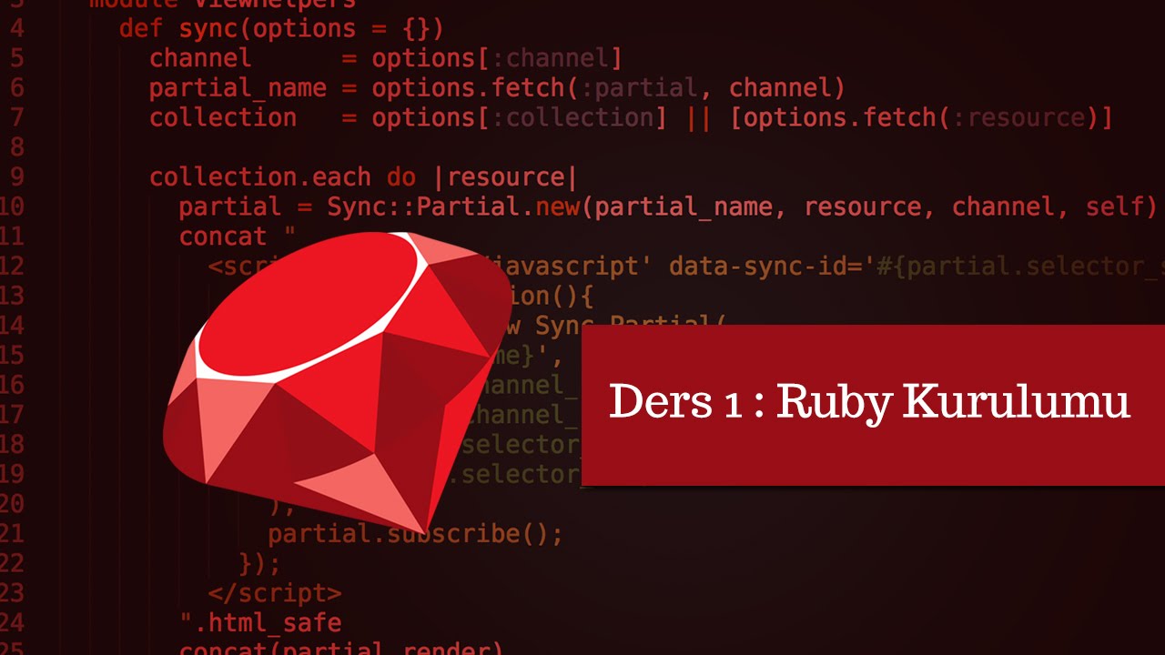 Ruby Eğitim Seti - Ders 1 Ruby Kurulumu - YouTube