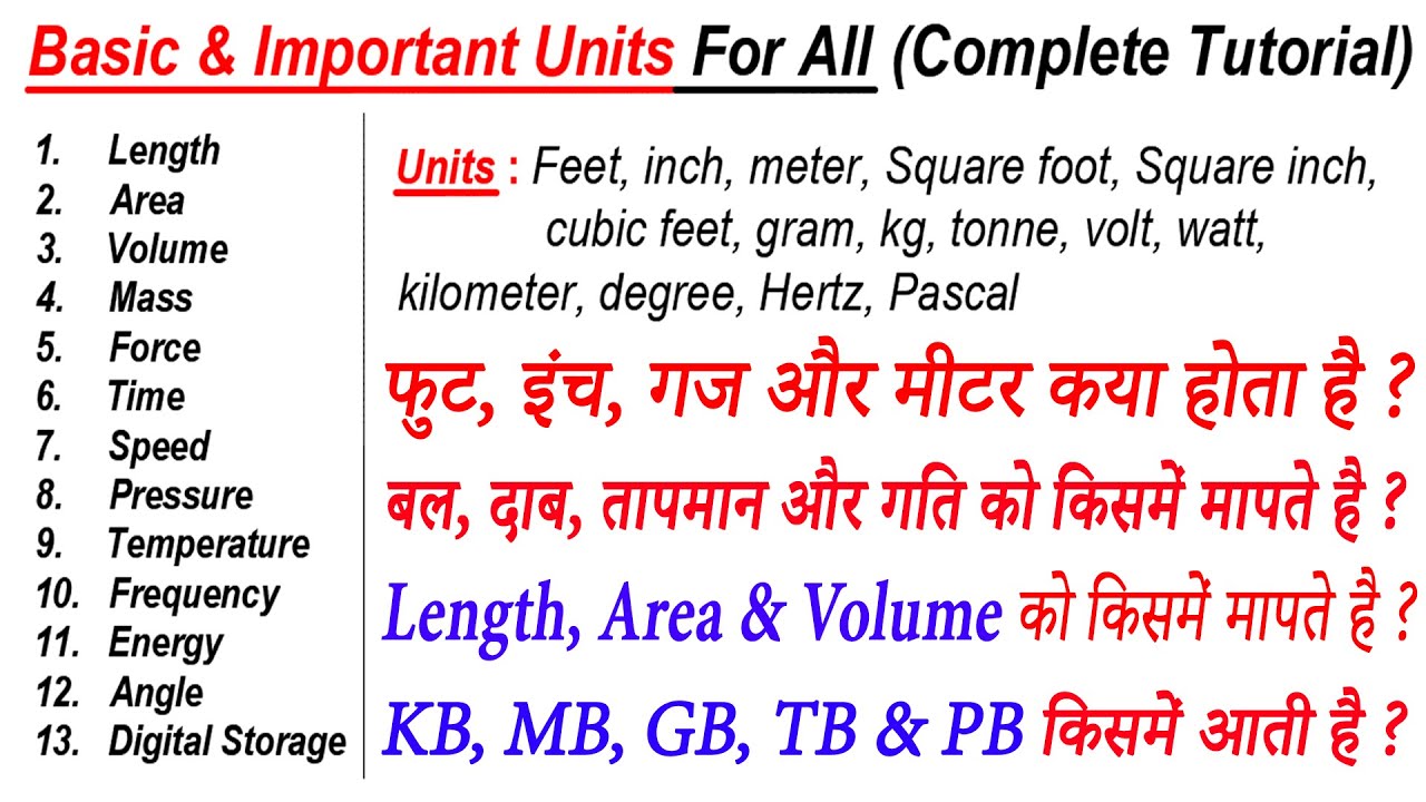 #3 || Units of Measurement || Unit Conversion in Civil Engineering ...