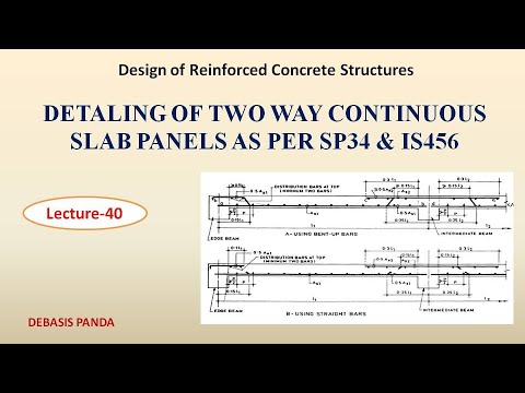 DETAILING OF TWO WAY CONTINUOUS SLAB PANELS AS PER SP34 & IS456 | LEC 40| RCC | - YouTube