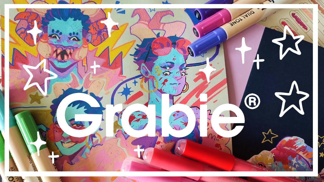Painting with Pens!! 🎨|| Grabie Acrylic Markers - YouTube