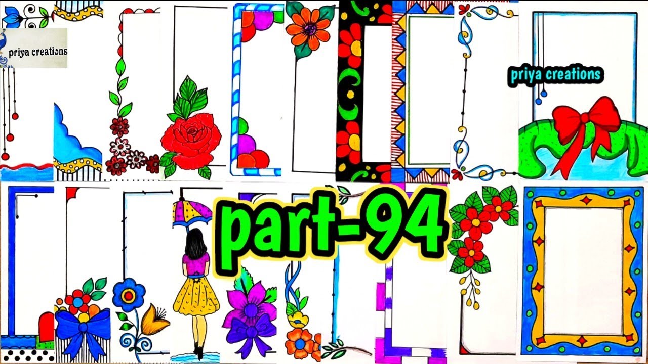 20 BEAUTIFUL BORDER DESIGNS/PART-94/SIMPLE COVER PAGE DESIGN/FRONT PAGE ...