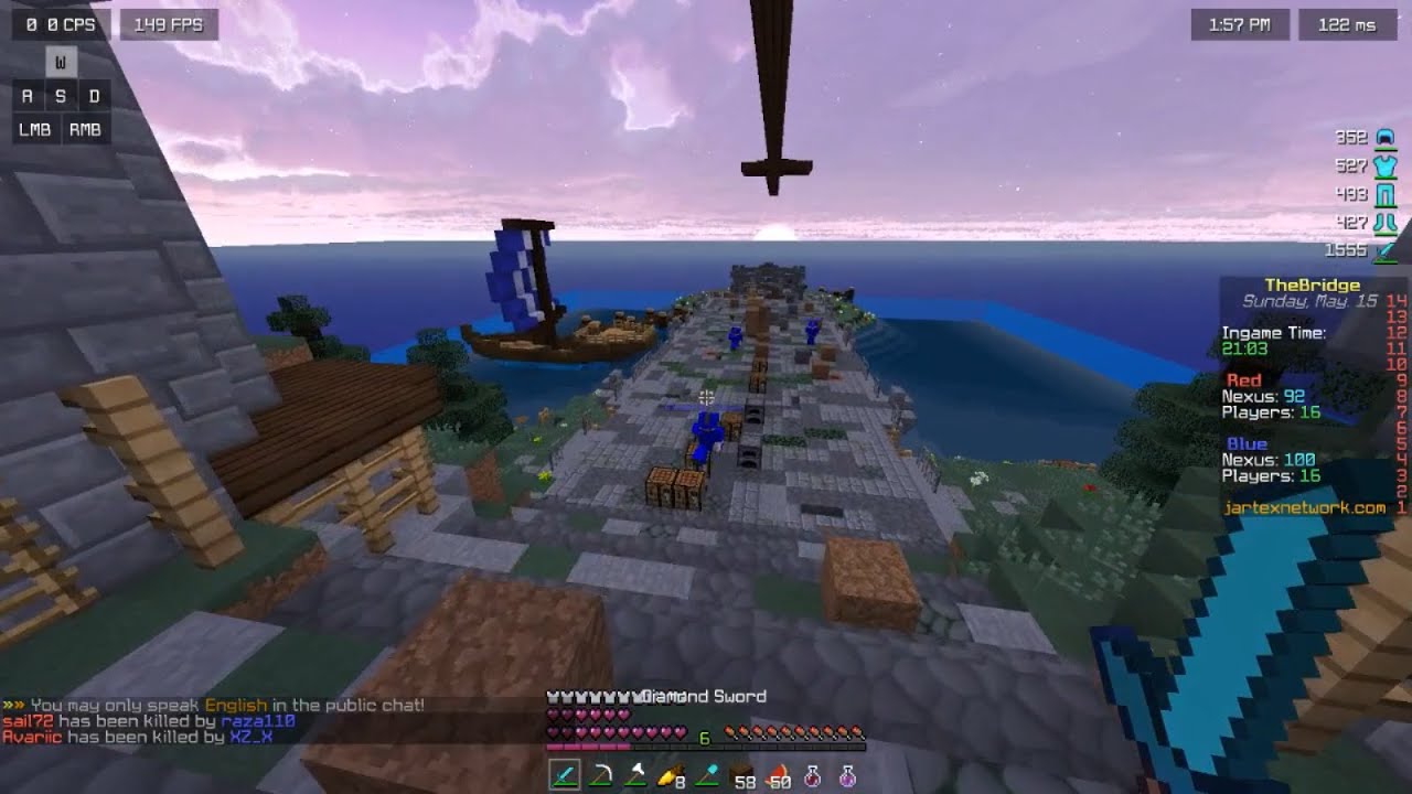 another full diamond potrush in Jartexnetwork The Bridge - YouTube