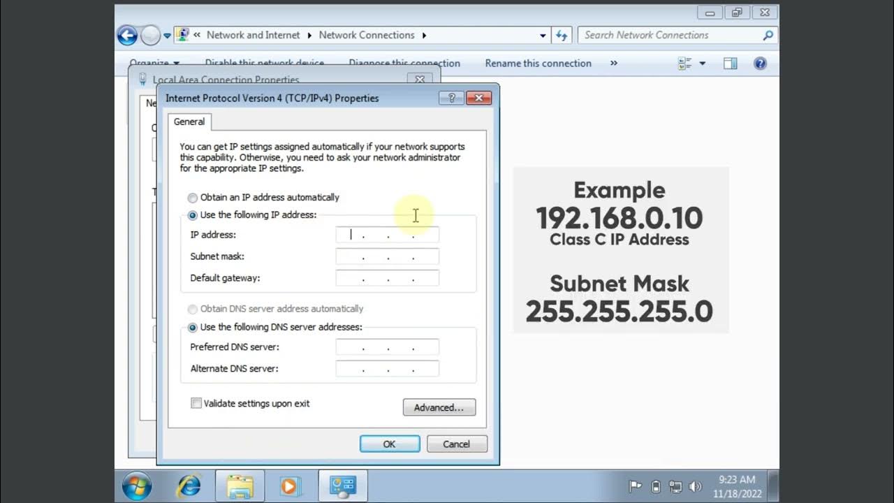 How To Set Up Static Ip Address In Your Computer Youtube