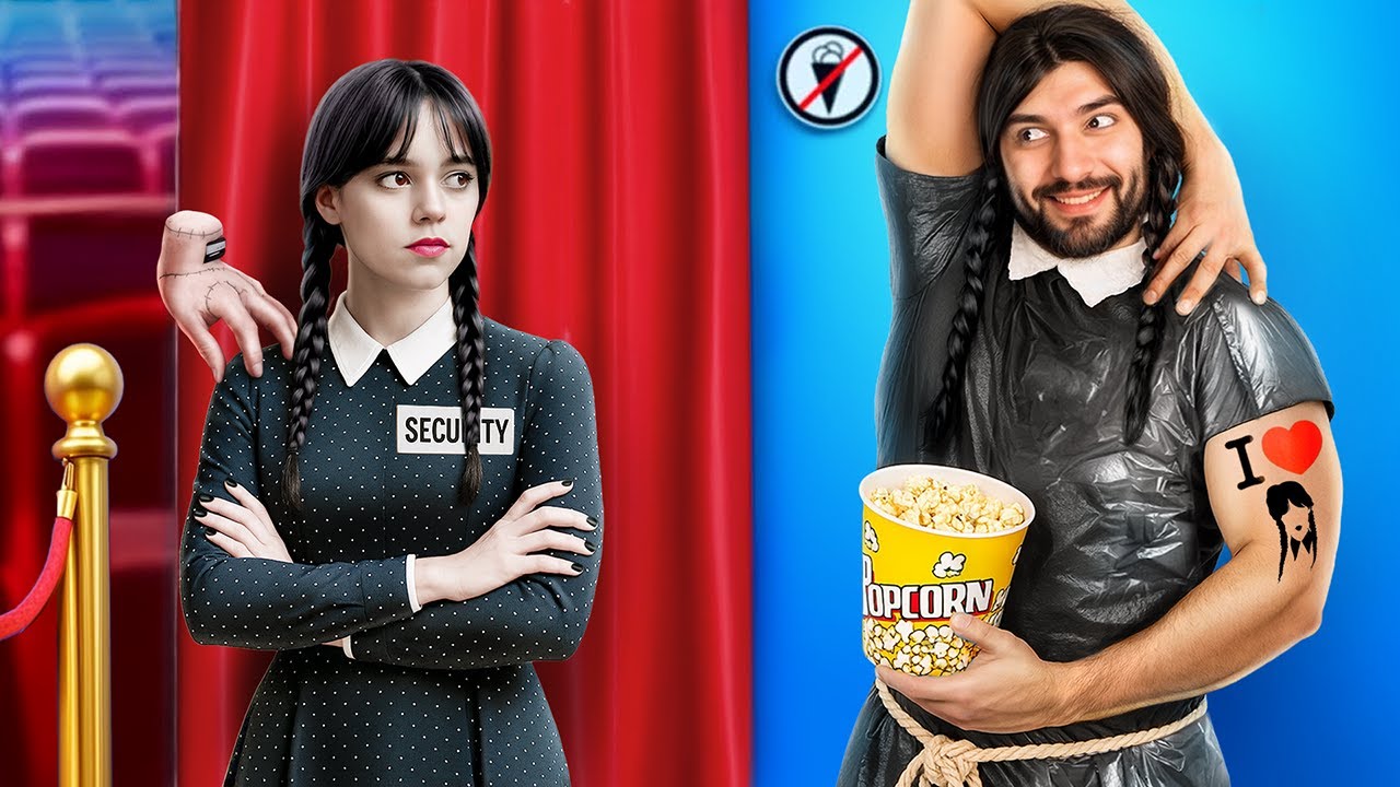 Fake Wednesday vs Real Wednesday! How to Sneak Candies into the Movie ...