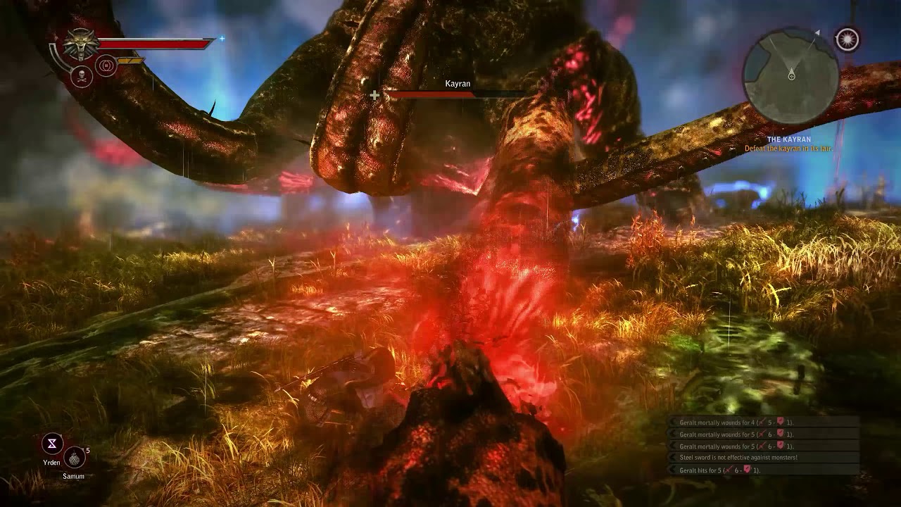 The Witcher 2 Kayran No Damage (Dark) - YouTube