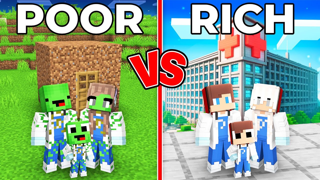 Maizen RICH HOSPITAL vs Mikey POOR HOSPITAL Family Battle in Minecraft! - Parody Story(JJ Mikey ...