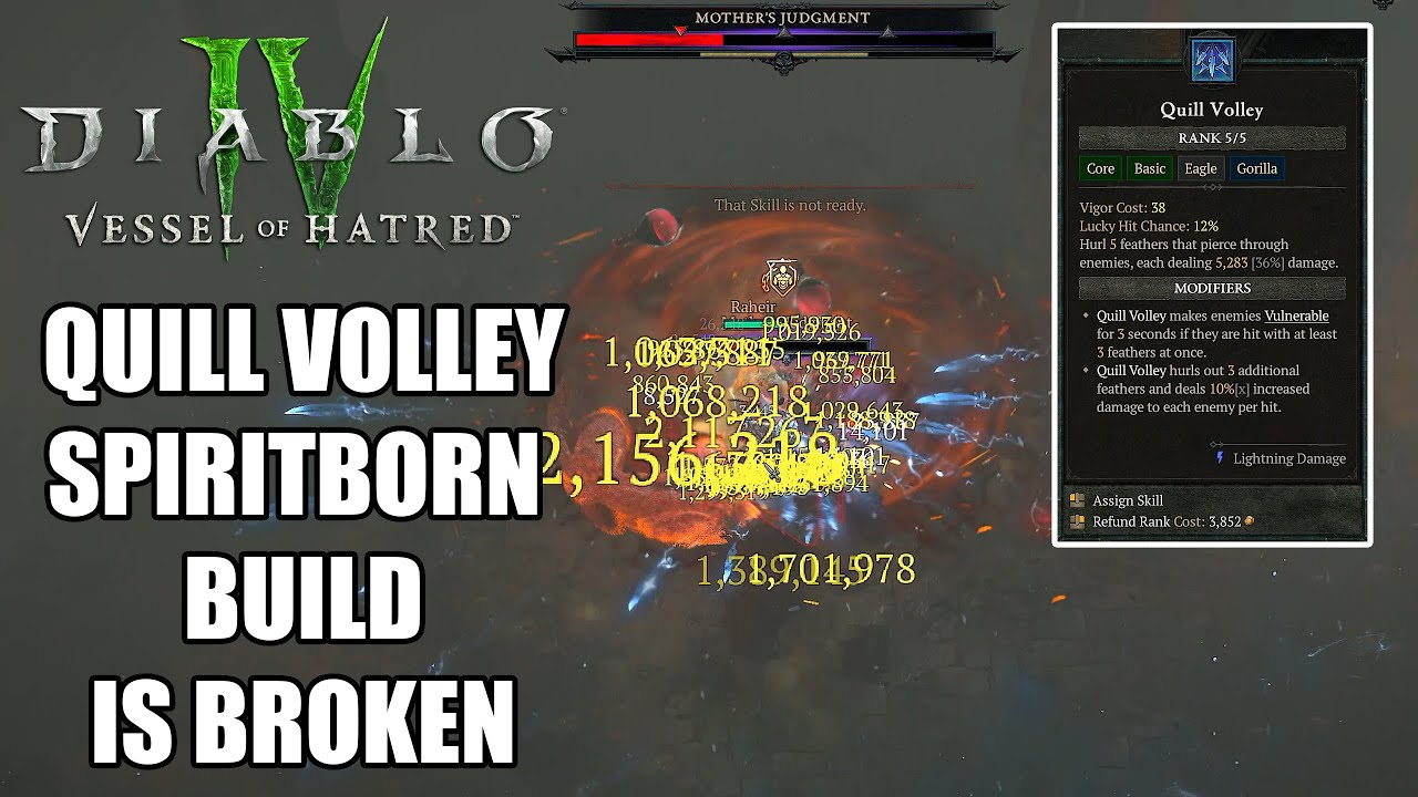 SPIRITBORN QUILL VOLLEY BUILD is BROKEN in DIABLO 4 VESSEL OF HATRED ...