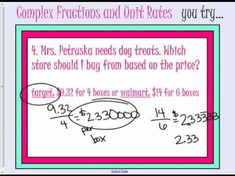1 Complex Fractions Unit Rates and Proportions - YouTube