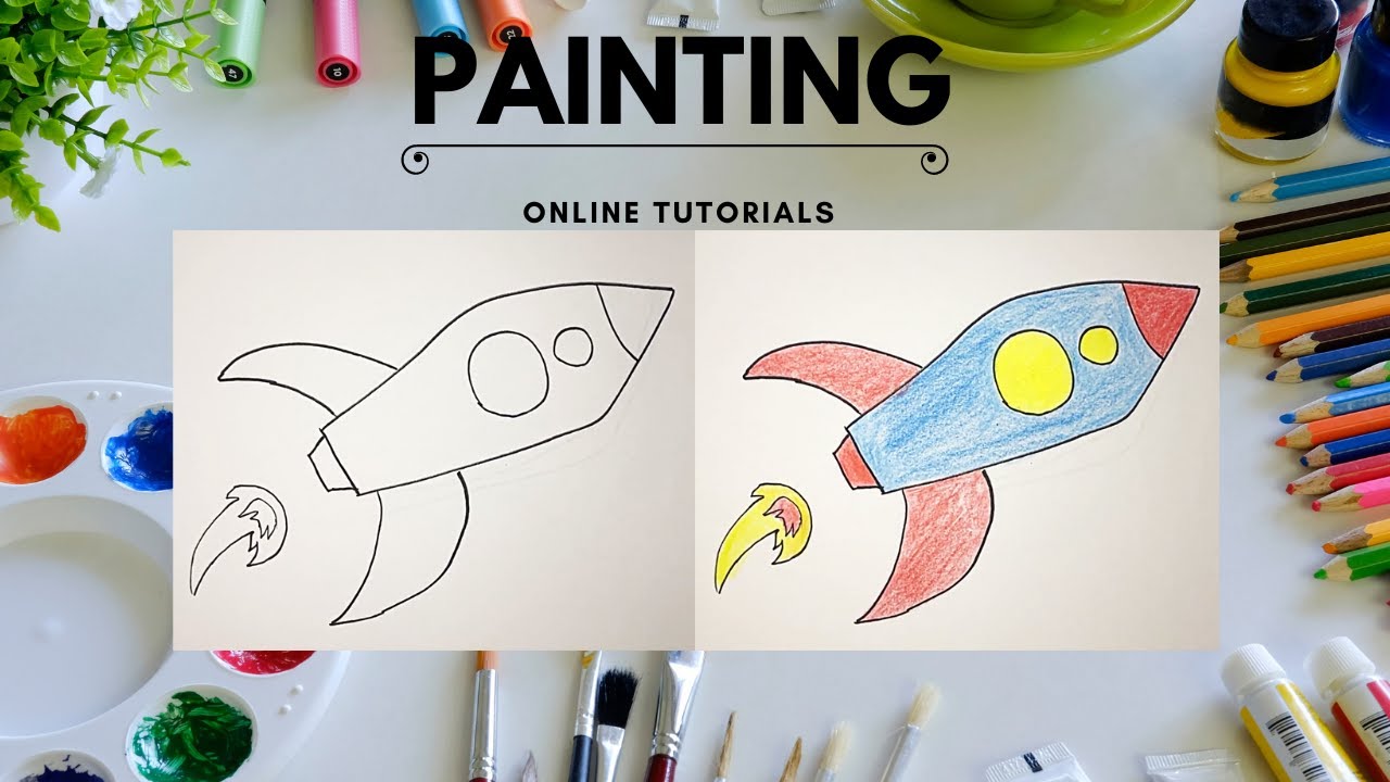 How to draw a rocket step by step instructions | Easy Drawing | Kids ...