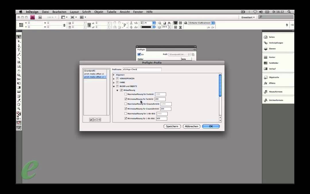 eCollege- Preflight in InDesign (Teil 3 von 5) - YouTube