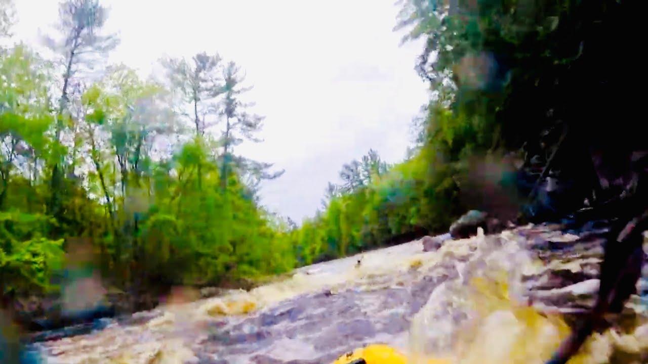 White water kayaking on Peshtigo River in Wisconsin - YouTube