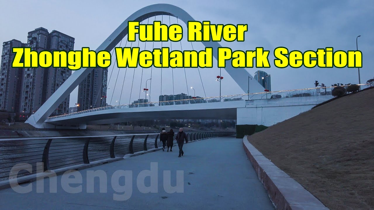[4K] CHENGDU CITY - Riding along Fuhe River Zhonghe Wetland Park ...