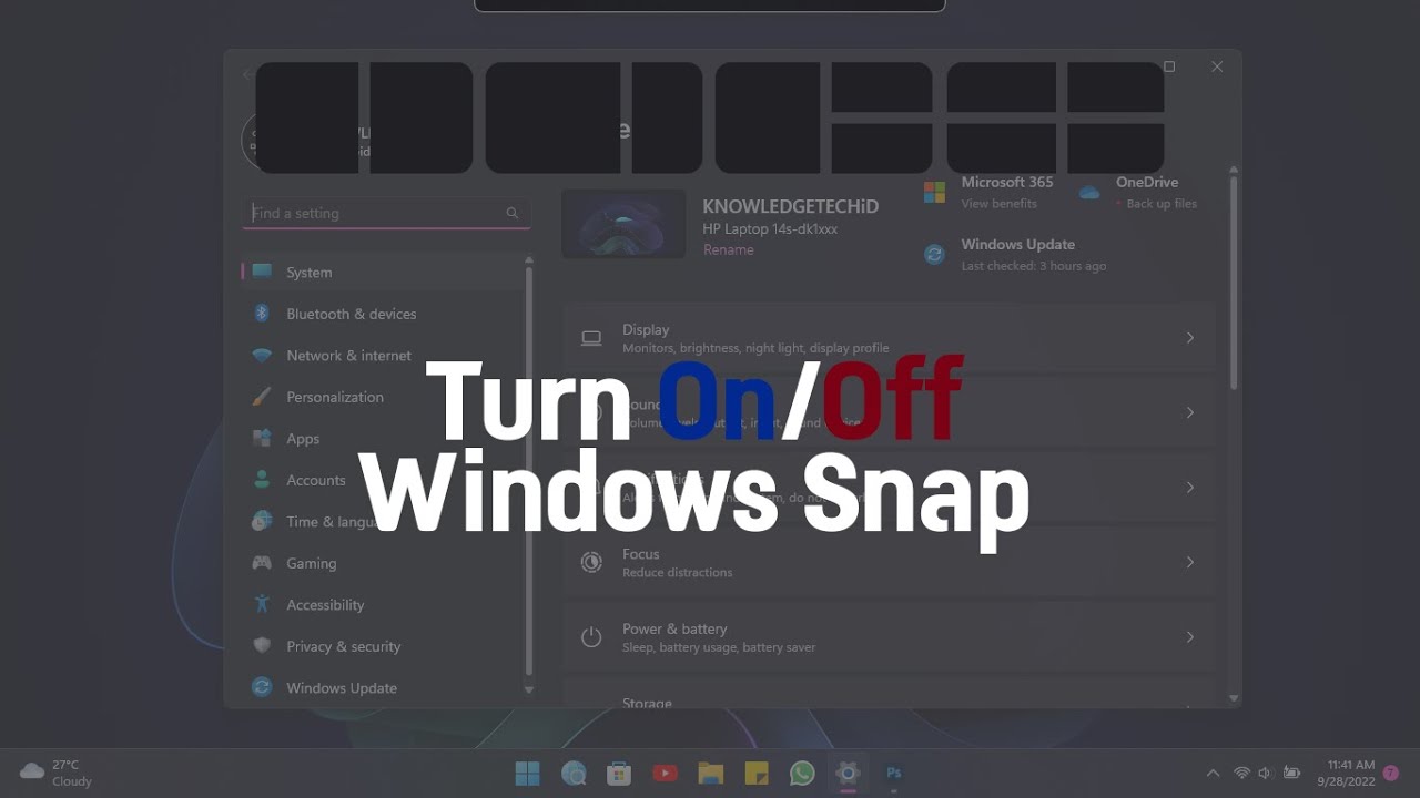 Turn ON or OFF Windows 11 Snap Layout - YouTube