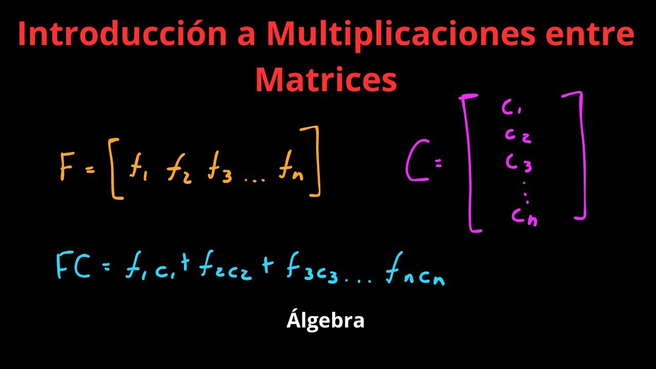 Multiplicación entre Vector Fila y Columna en Matrices | Álgebra - YouTube