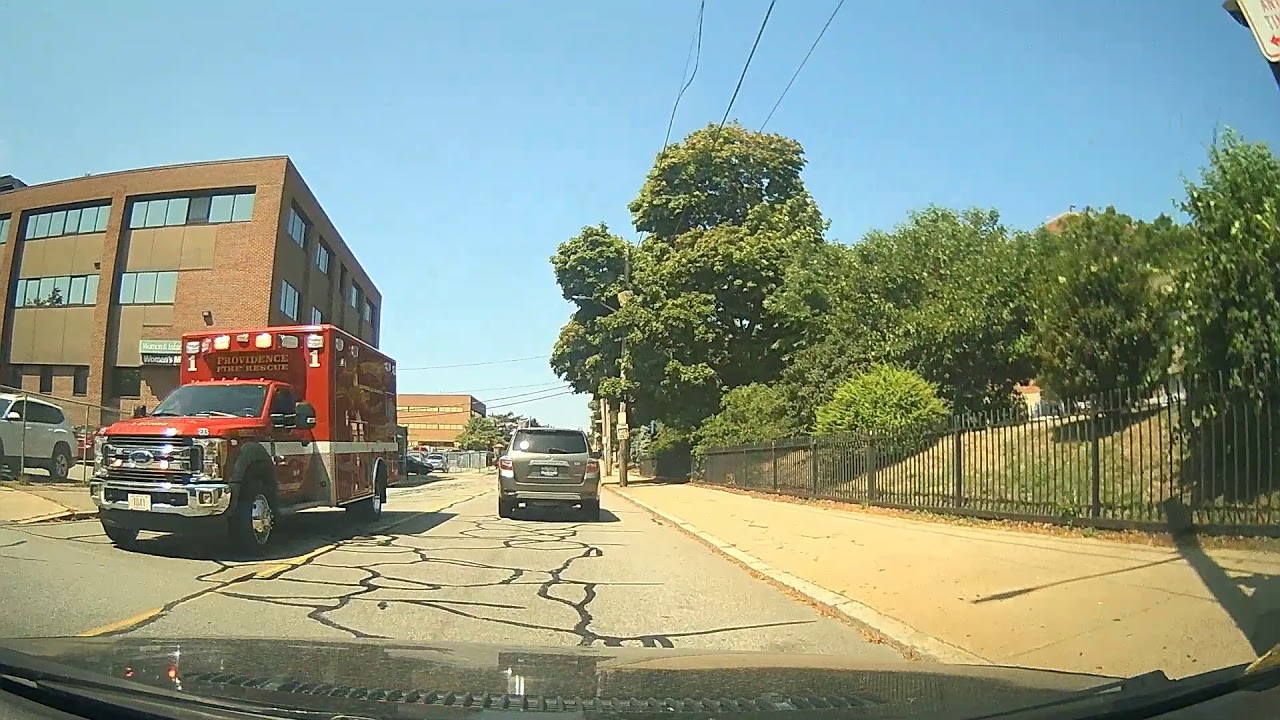 Providence Fire Department Rescue 1 transporting patient to Rhode ...