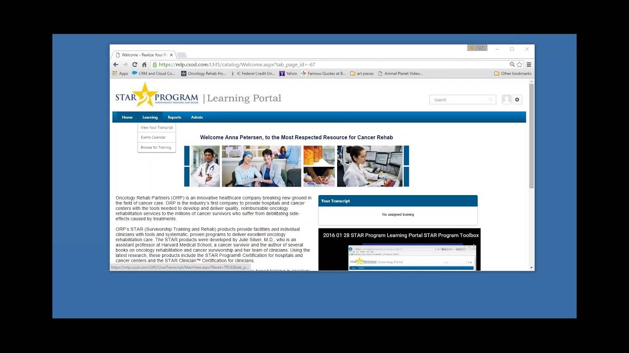 2 23 2016 STAR Program Learning Portal Reporting - YouTube