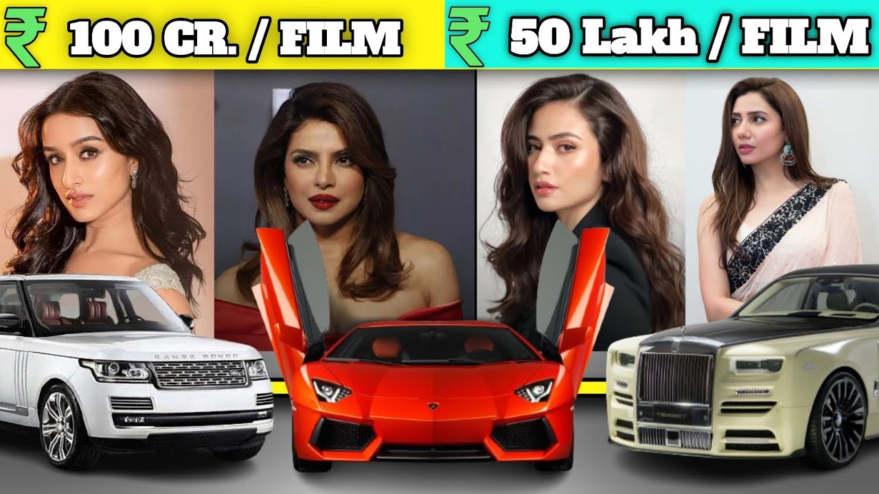 🇮🇳 🆚 🇵🇰 Popular and richest Actress Cars Collection 2023, Networth ...