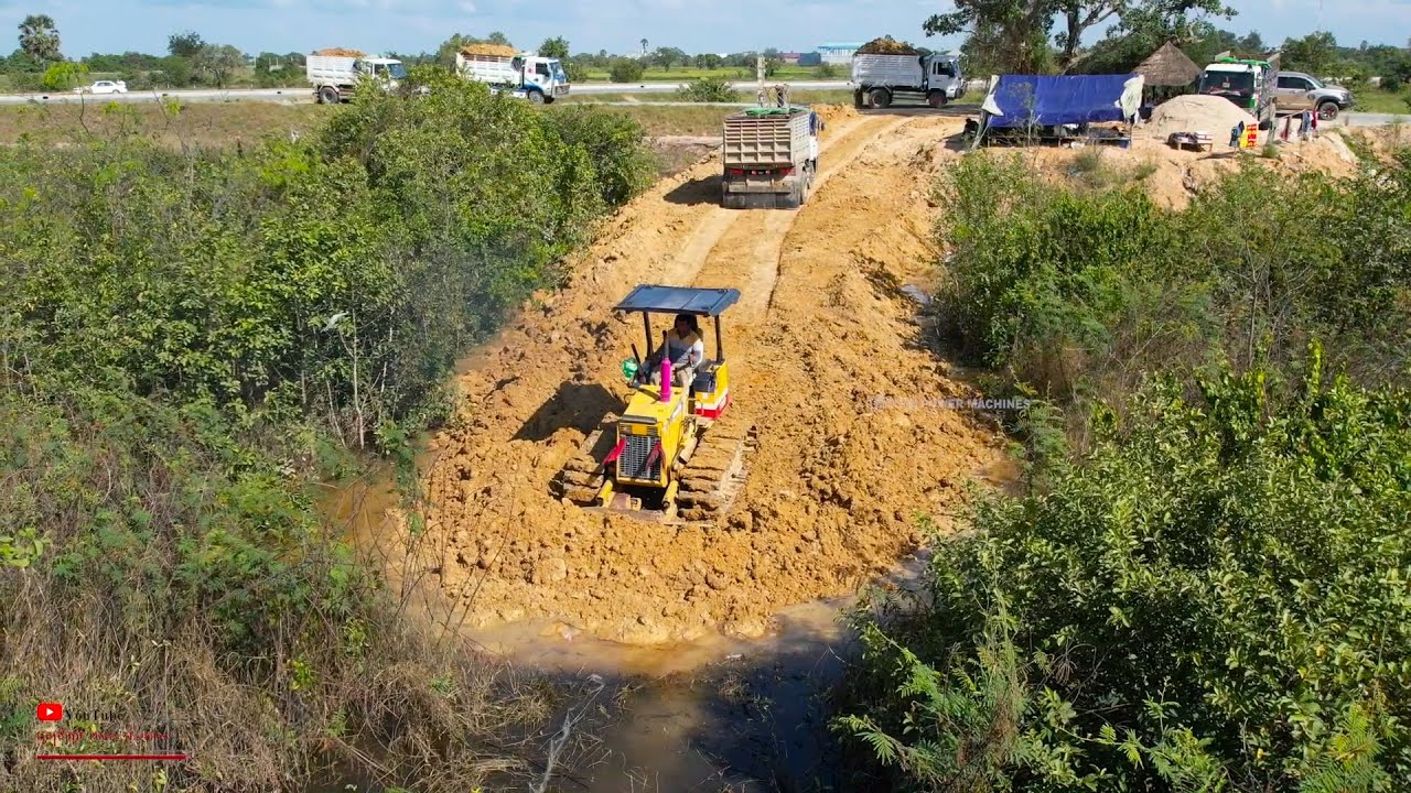 Showing Bulldozer Skills Making New Road Cross The Forest With Driver ...