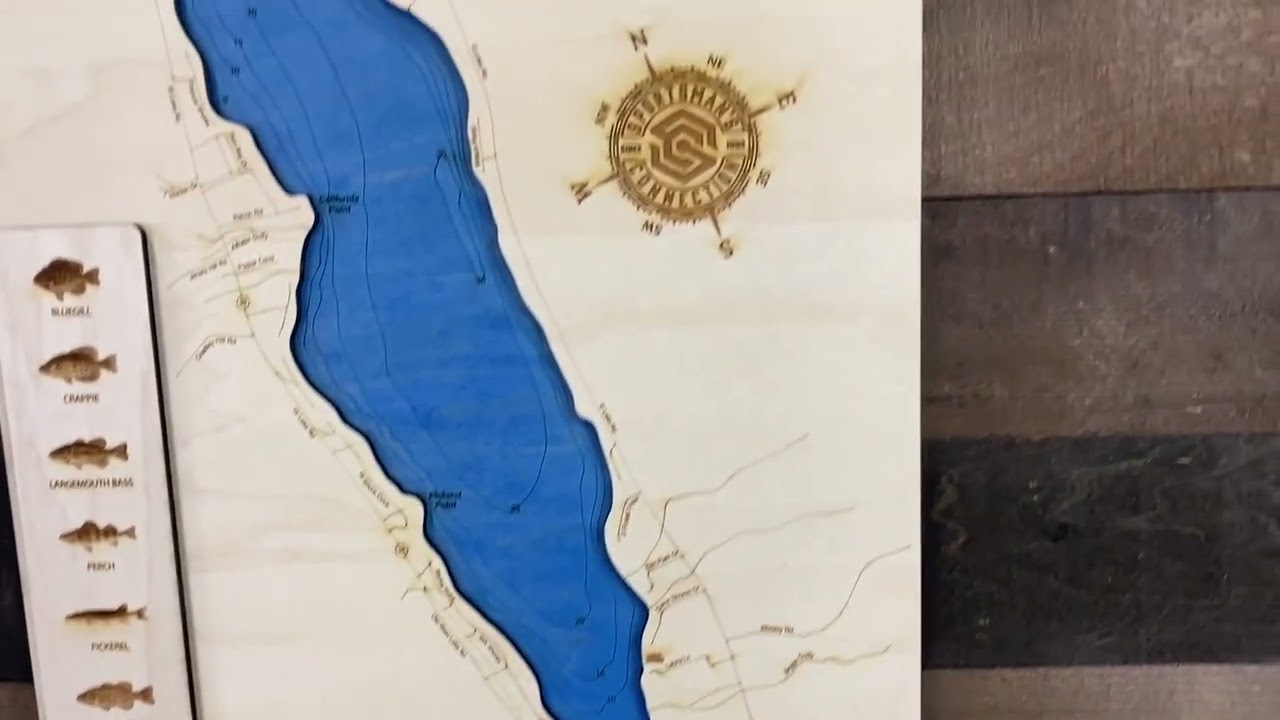 Honeoye Lake Engraved Map by Sportsman's Connection - YouTube