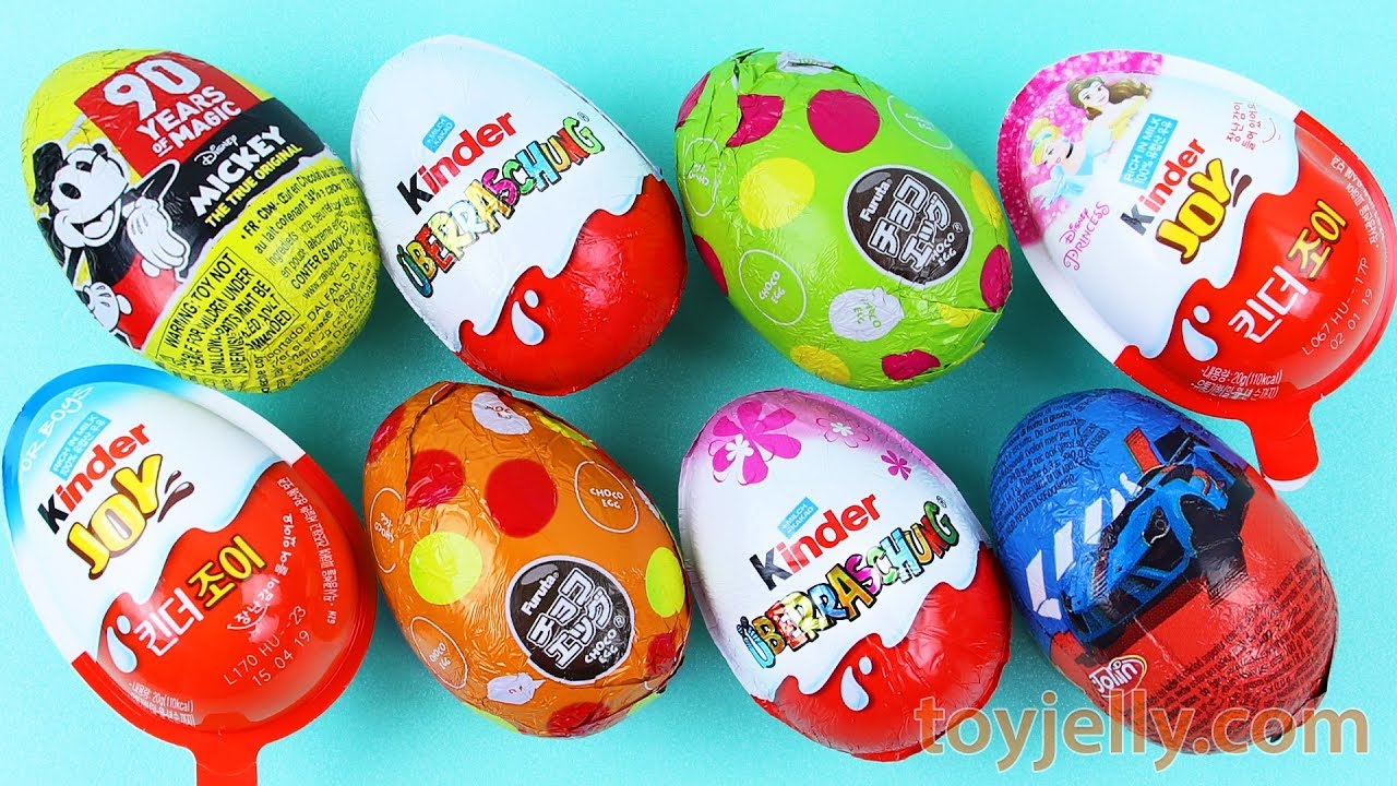 8 New Kinder Joy Surprise Eggs Disney Tsum Tsum Mickey Super Mario ...