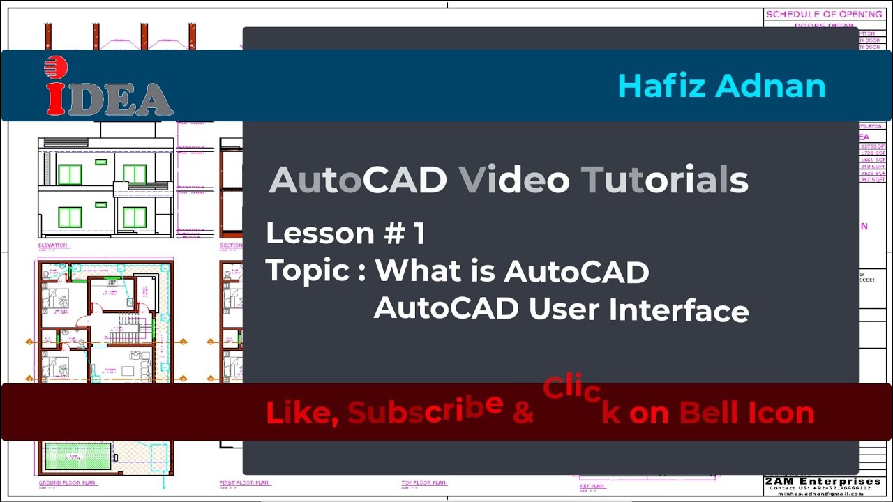 AutoCAD Free Training | Lesson # 1 | AutoCAD User Interface | What is ...