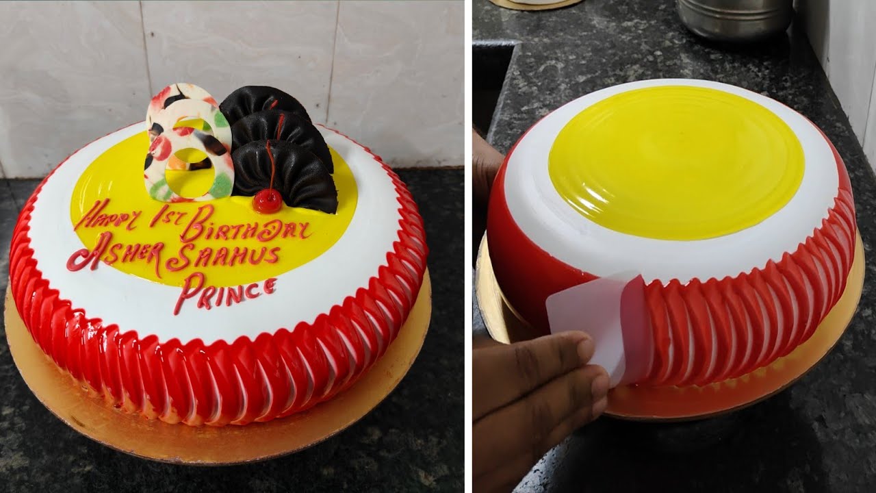 Simple and Easy Dom Shape Birthday Cake Design |Jelly Side Cutting ...