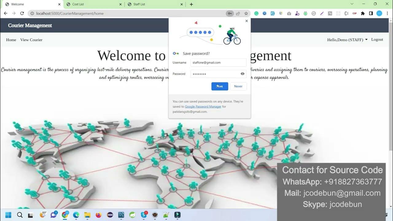 Courier Management Project in Java Using Spring boot, Hibernate, JPA, JSP, HTML - YouTube